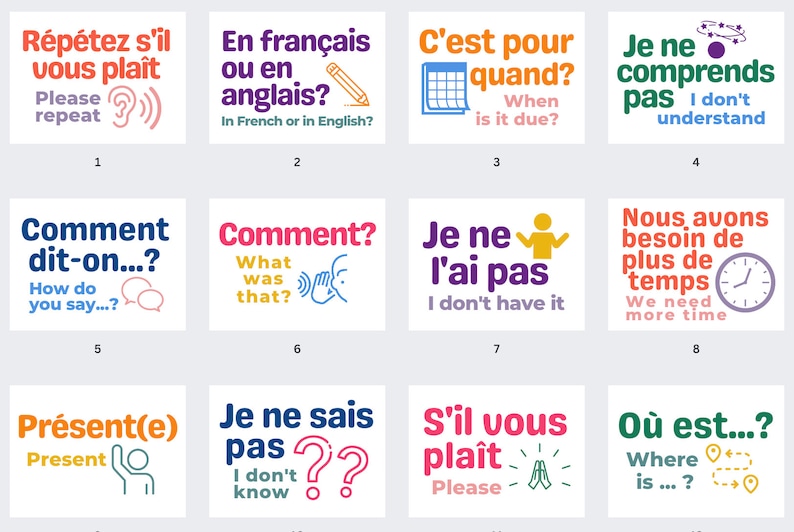 French Classroom Phrases Printable Poster Set Includes PRINT - Etsy