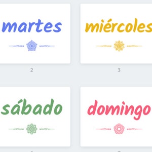 Spanish Days of the Week Printable Poster Set ~ Classroom Decor ...