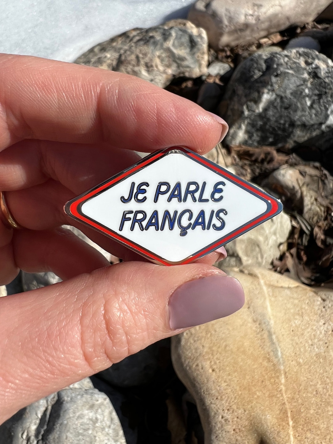 Enamel Pin: "je Parle Français" (I Speak French) ~ Gold or Silver ...