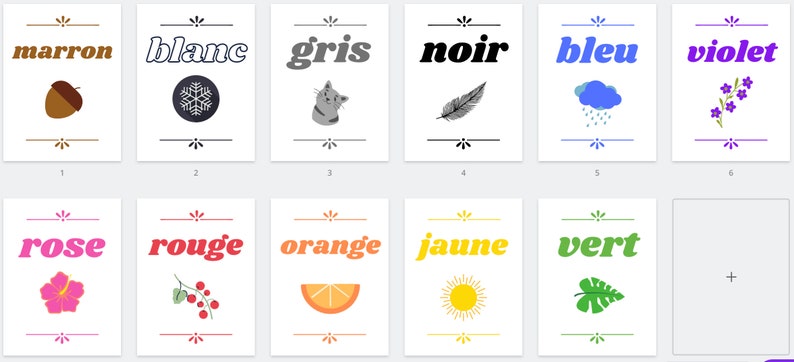 Printable French Posters French Colors Vocabulary | Etsy
