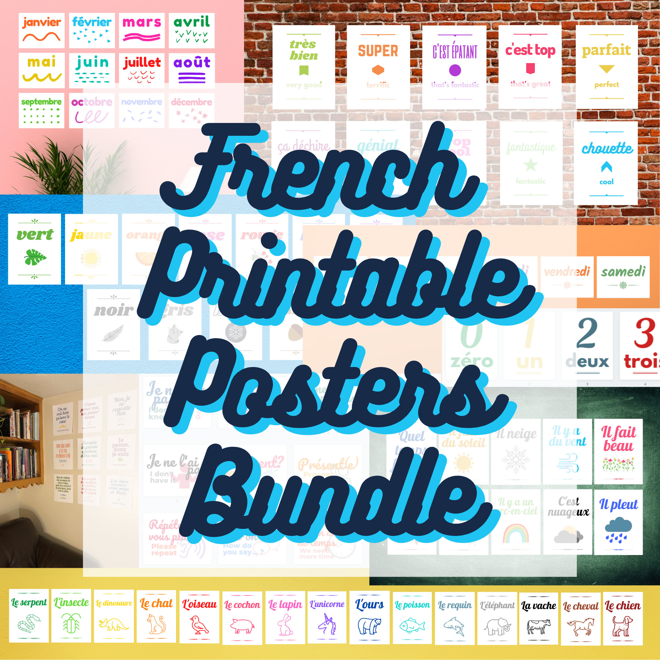 French PDF Poster Bundle: Classroom Phrases Fr Quotes Fr | Etsy