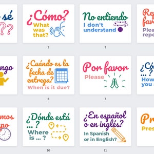 Frases para el aula de español Juego de carteles imprimibles Versiones ...