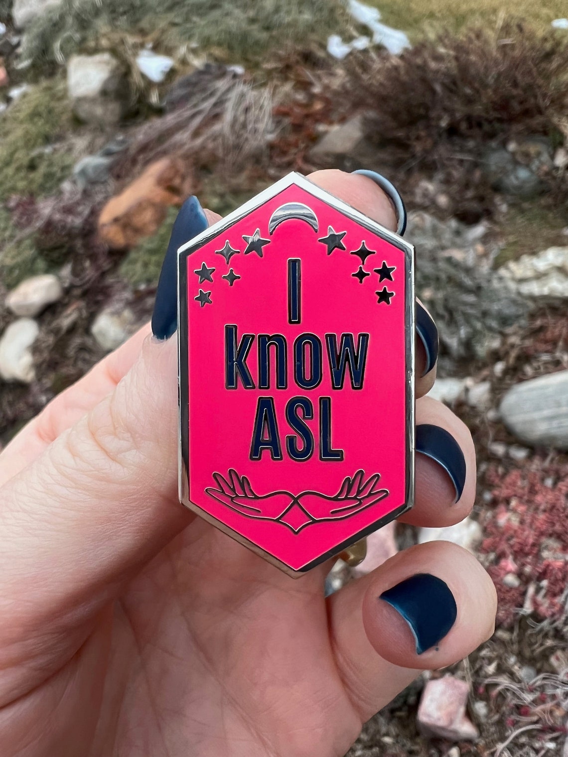 Enamel Pin: i Know Asl Gold or Silver Sign | Etsy