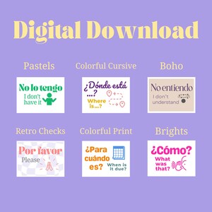 Spanish Classroom Phrases Posters ~ Bulletin Board Printables ~ Pastels ...