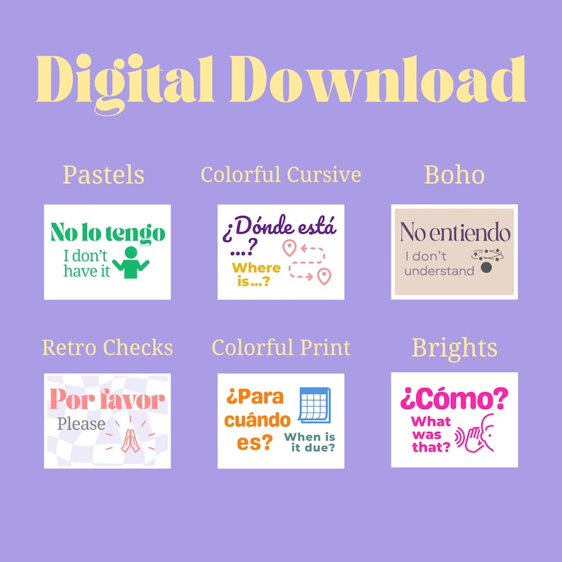 Spanish Classroom Phrases Posters ~ Bulletin Board Printables ~ Pastels ...