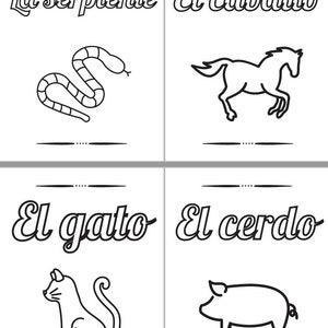 Printable Coloring Book: Learn the Animals in Spanish ~ 16 Pages ~ Kids ...