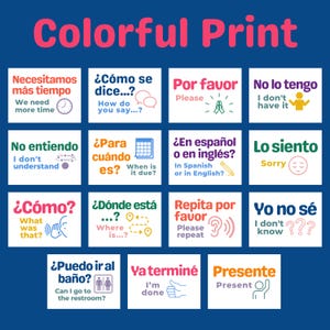 Spanish Classroom Phrases Printable Poster Set ~ Print AND Cursive ...