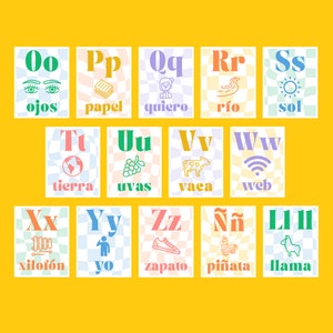 El Alfabeto Printable Posters in Pastels Spanish Alphabet Downloadable ...