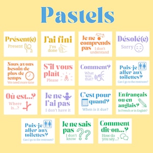 French Classroom Phrases Printable Poster Set ~ Pastels, Rainbow ...