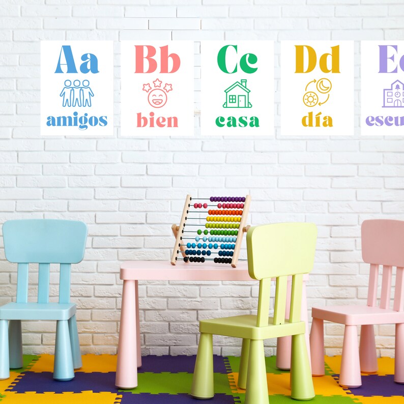 El Alfabeto Printable Posters in Pastels ~ Spanish Alphabet ...