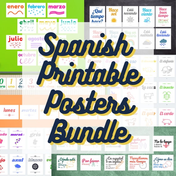 Spanish Printable Poster Set Classroom Bundle: Includes | Etsy