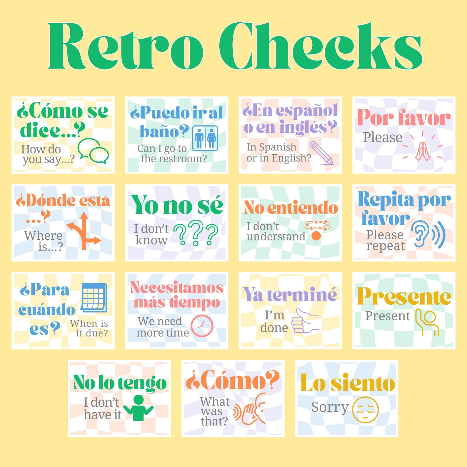 Spanish Classroom Phrases Printable Poster Set Cursive and Print ...