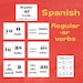 Spanish Regular Verbs Printable Poster Bundle: Pronouns er - Etsy