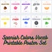 Spanish Poster Set: Colors Vocabulary ~ Classroom Decorations ~ Wall ...