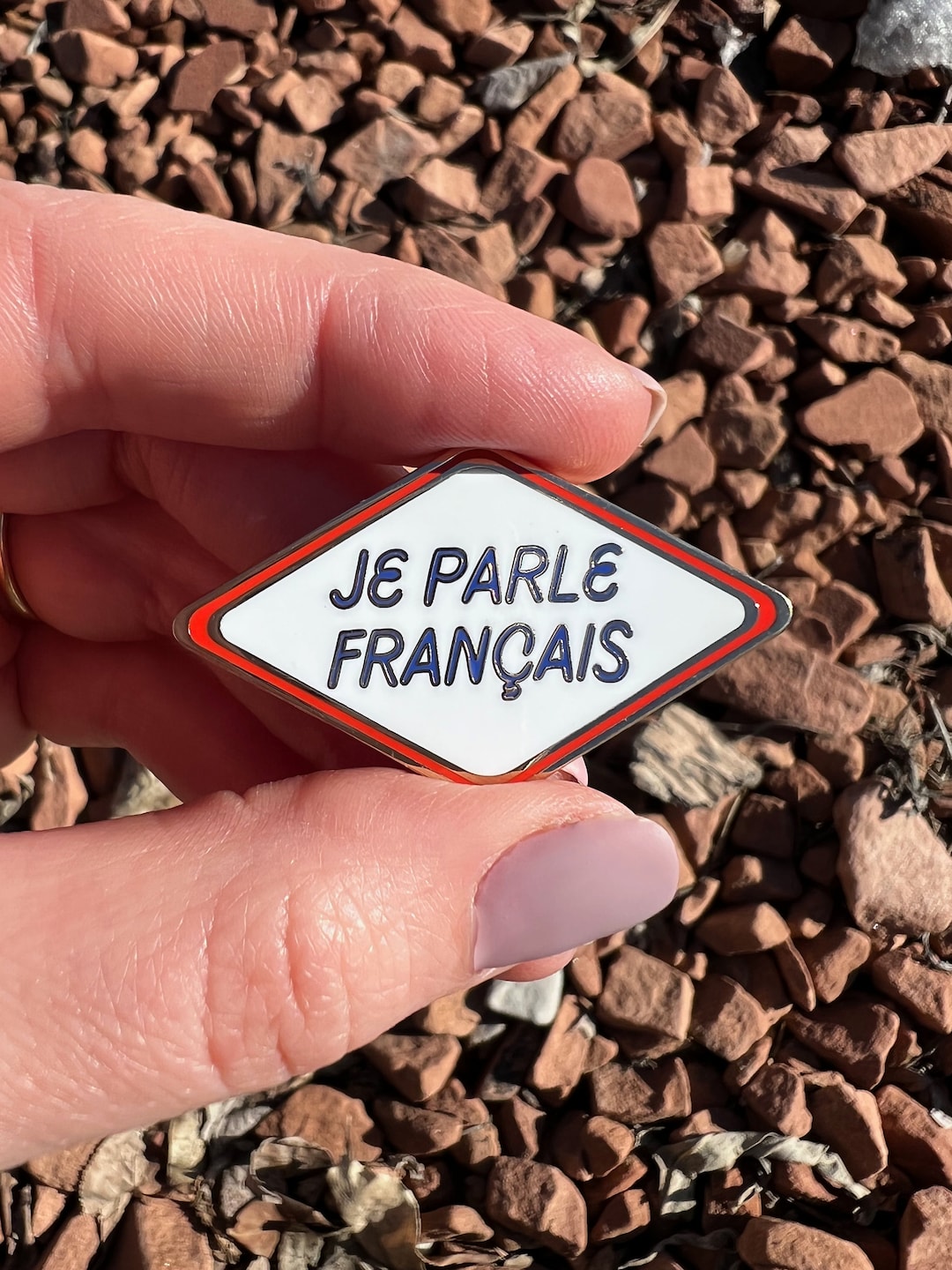 Enamel Pin: je Parle Français i Speak French Gold or Silver Bilingual ...