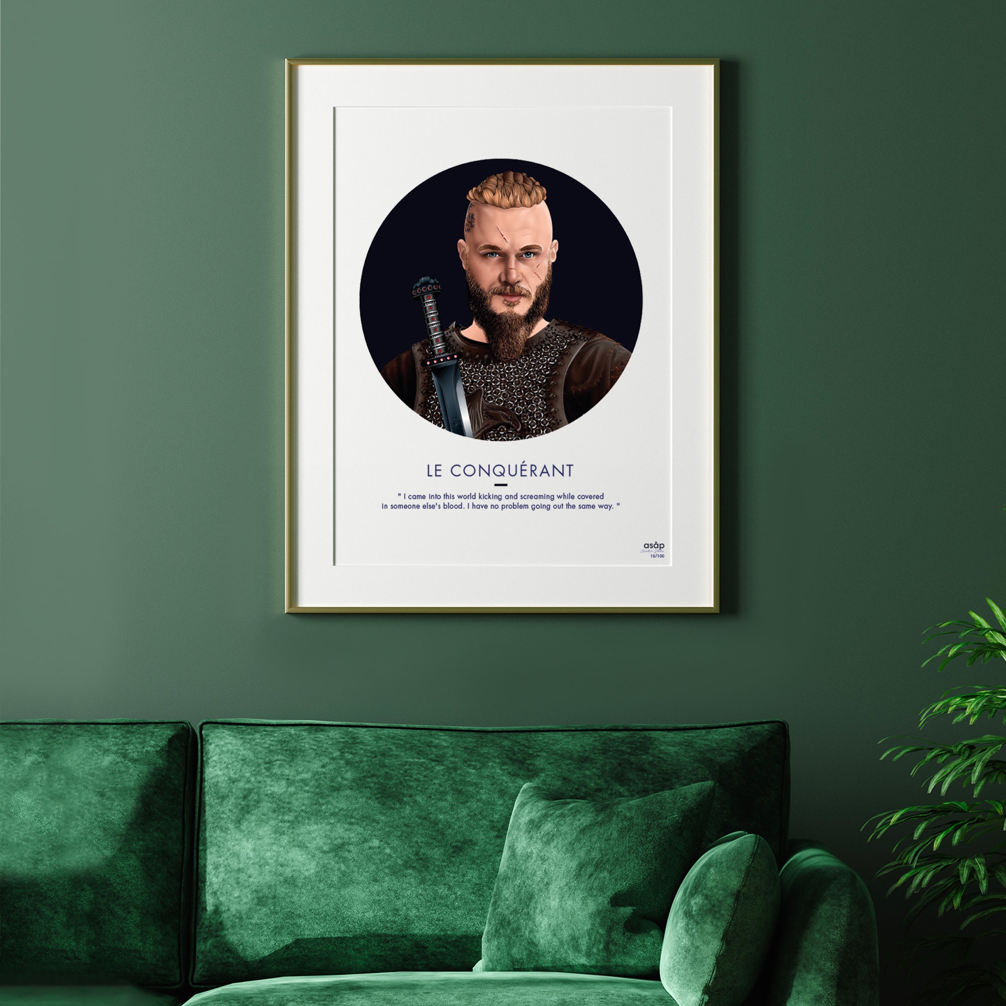 Ragnar Poster - Vikings Illustration - Travis Fimmel - Lagertha Floki ...