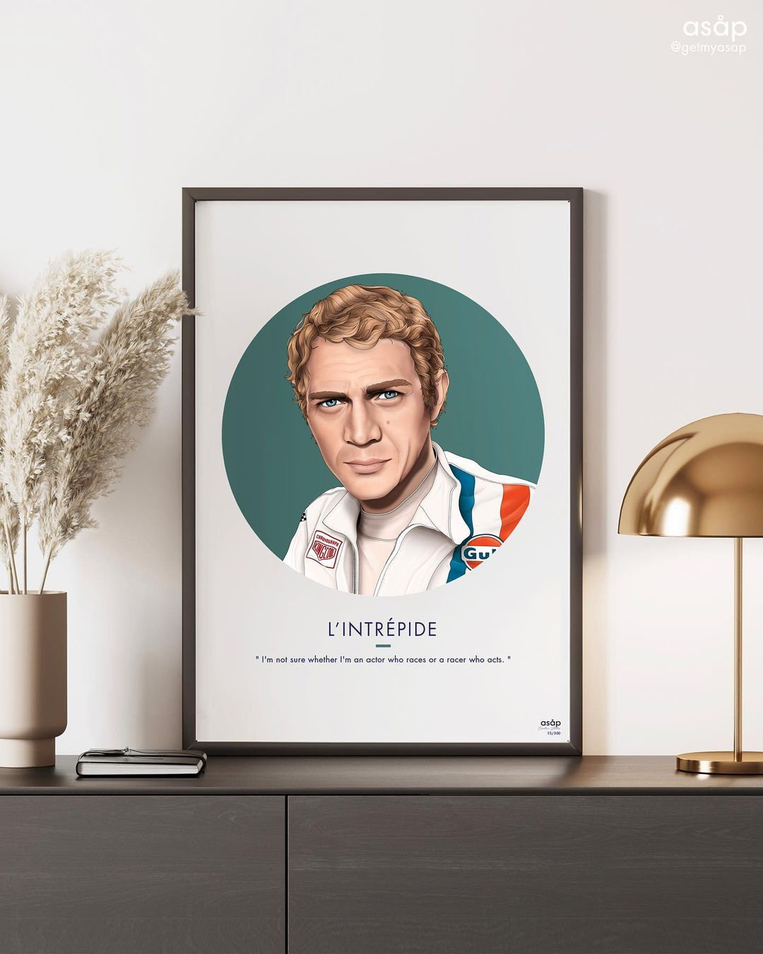 Steve Mcqueen Poster Actor Driver Hollywood Wall Picture Art Canvas ...