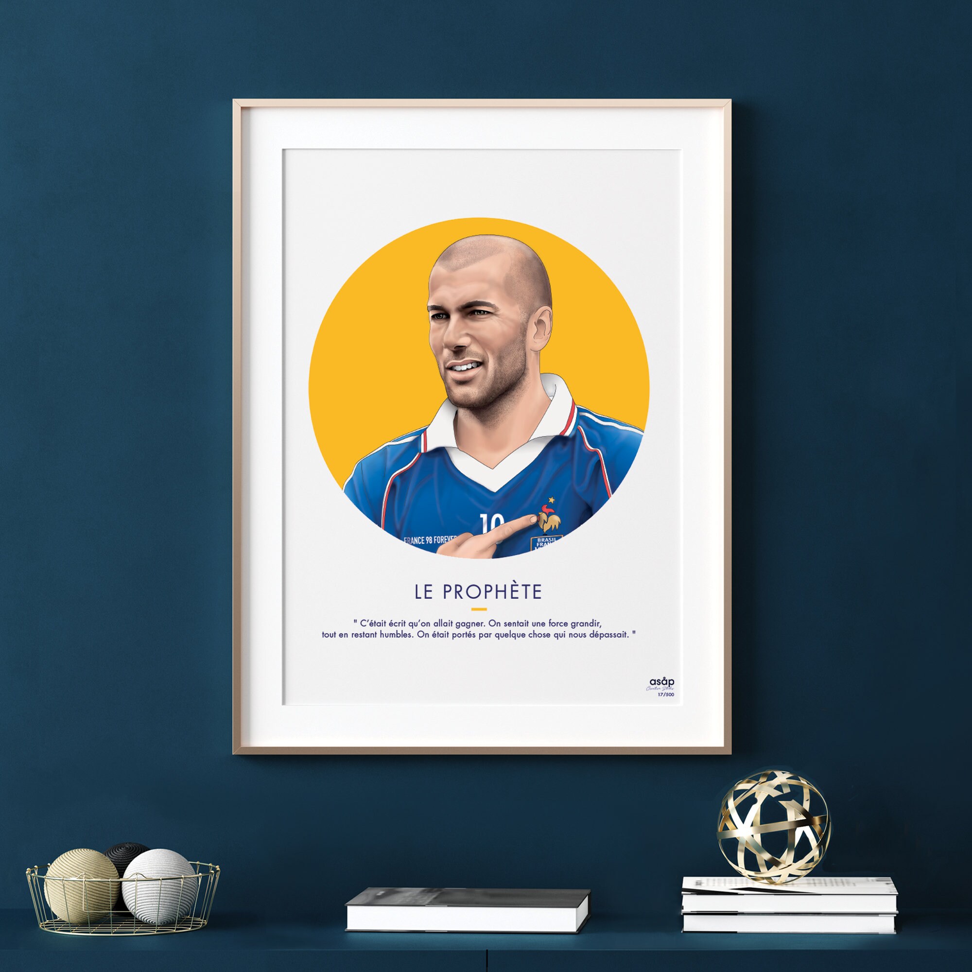 Zinedine Zidane Poster - Illustration France 98 Forever - Zizou ...