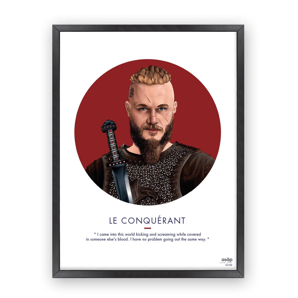 Ragnar Poster Vikings Illustration Travis Fimmel - Etsy
