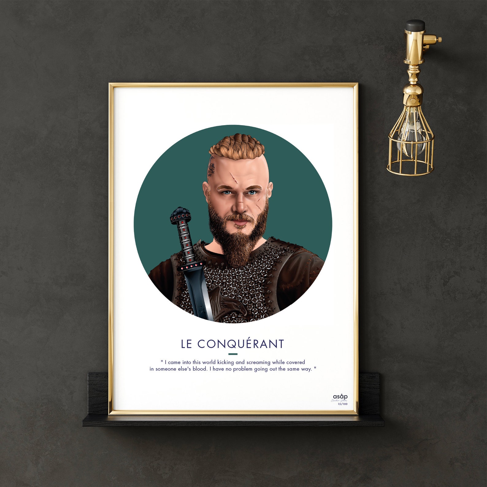 Ragnar Poster Vikings Illustration Travis Fimmel - Etsy