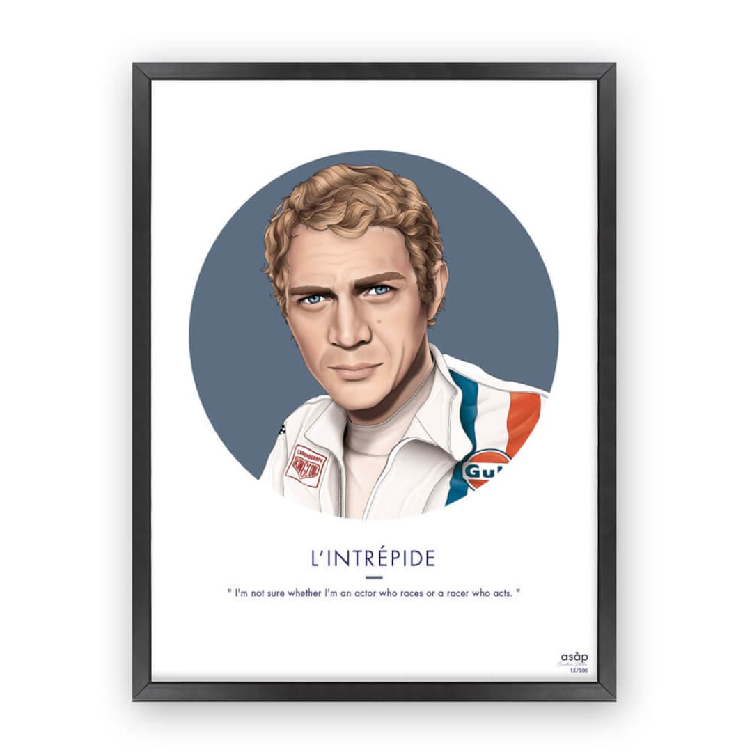 Steve Mcqueen Poster - Actor - Driver - Hollywood - Wall Picture Art ...