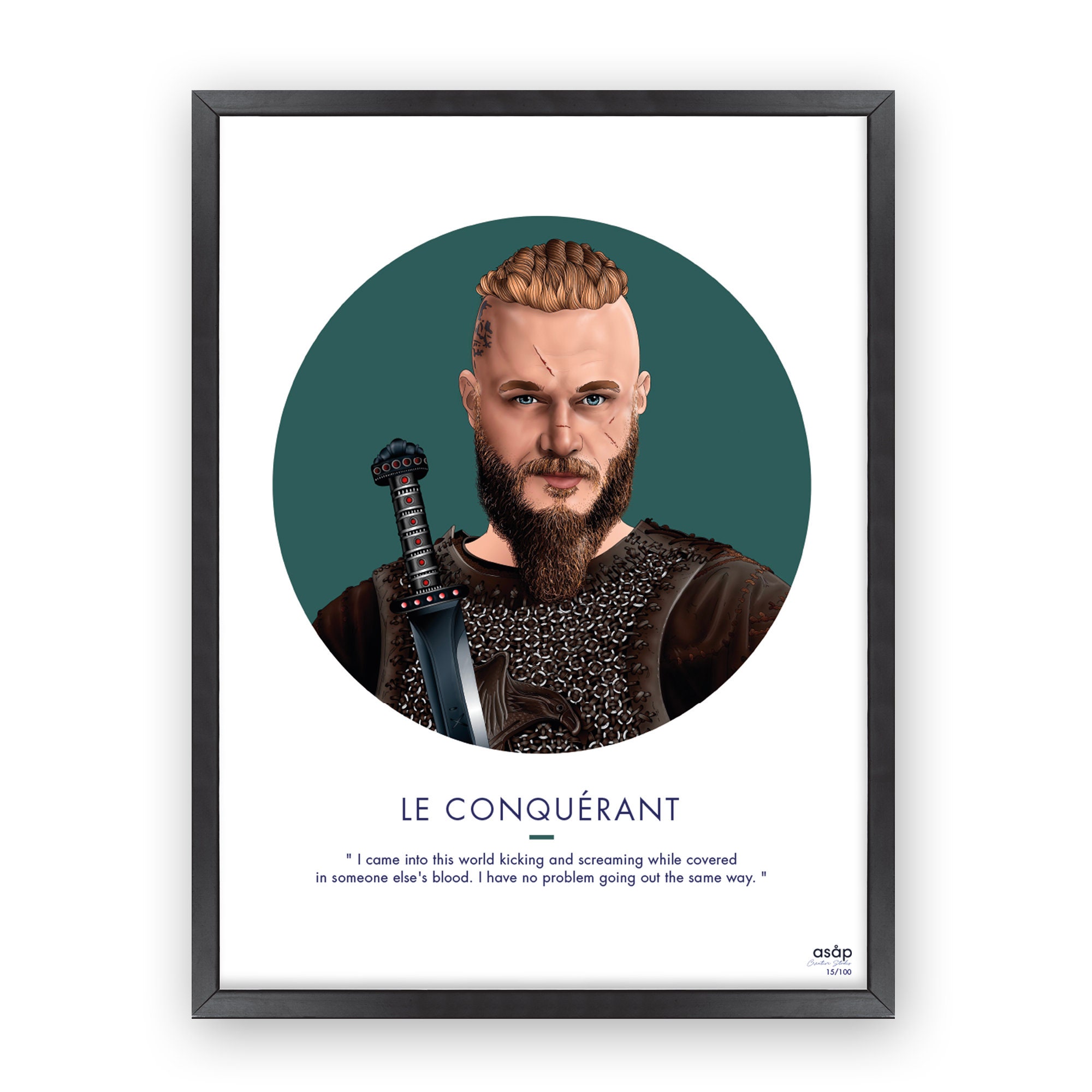 Ragnar Poster Vikings Illustration Travis Fimmel - Etsy