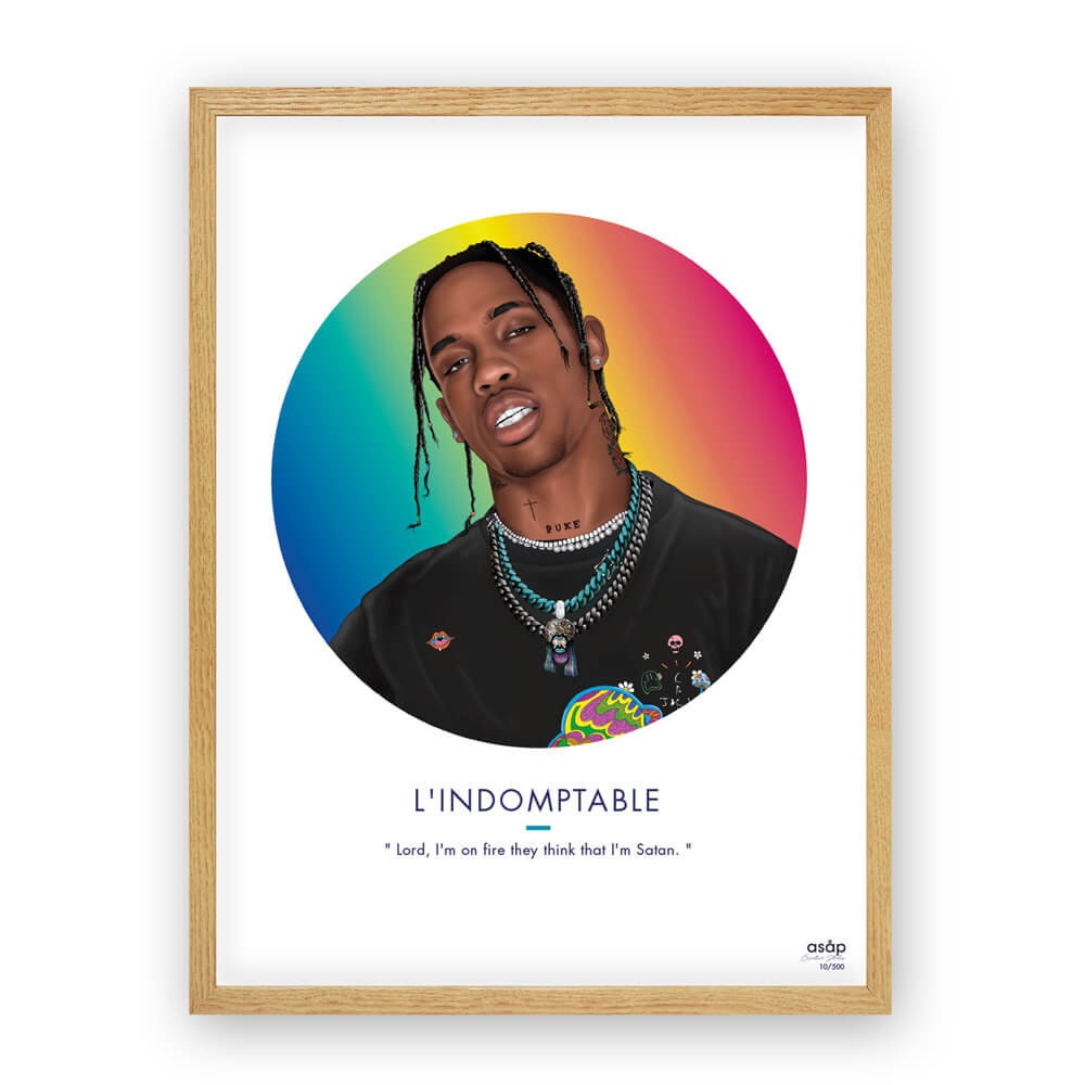 Travis Scott Poster - Travis Scott Illustration - Portrait Travis ...