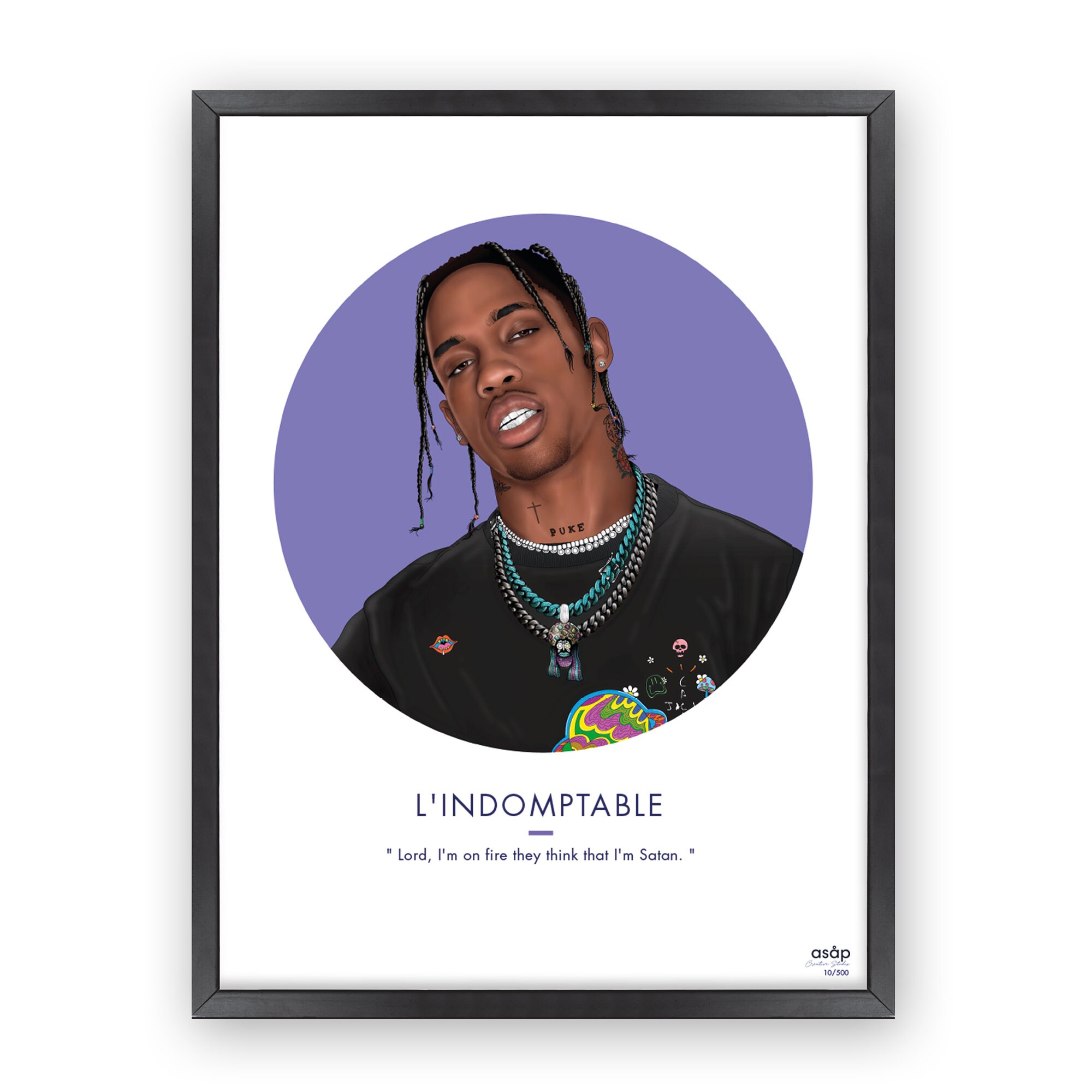 Travis Scott Poster - Travis Scott Illustration - Portrait Travis ...