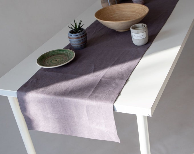Undyed Linen Table Runner Long Table Runners Handmade Natural Table ...