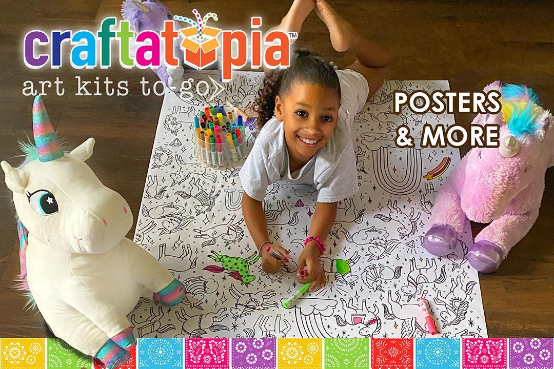 6 Ft X 3ft Giant Unicorn Coloring Poster | Fun Jumbo Banner | Great ...