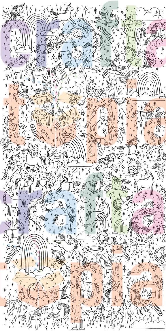 6 Ft X 3ft Giant Unicorn Coloring Poster | Fun Jumbo Banner | Great ...