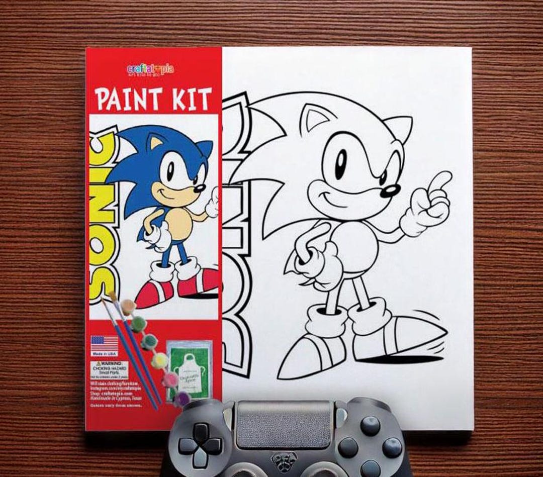 10x10 Inch Sonic the Hedgehog Painting Kit | Fun Kids Birthday Party ...
