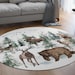 Woodland Animals Rug, Forest Round Rug, Woodland Nursery Decor, Rustic ...