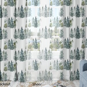 Woodland Curtains for Nursery, Forest Curtain, Pine Tree Curtains, Room ...
