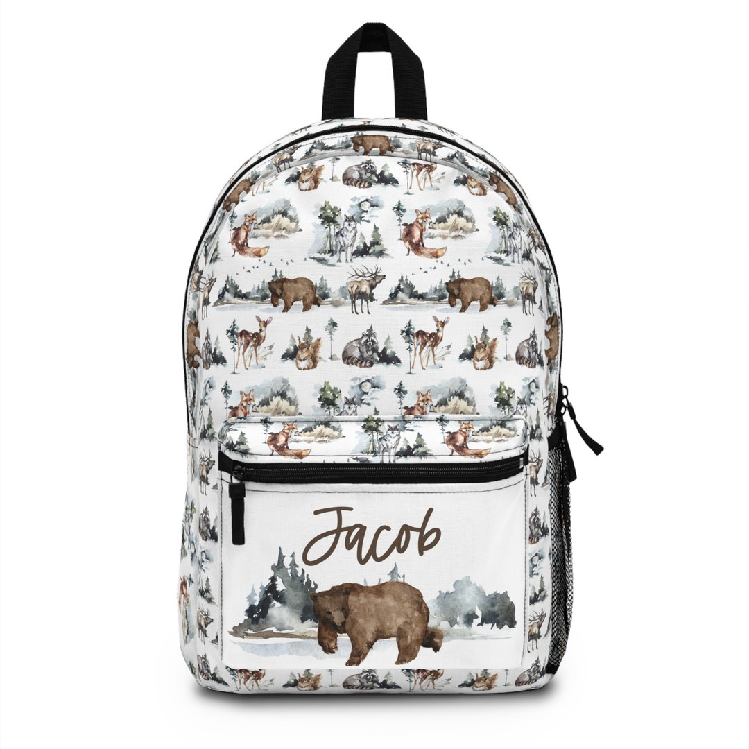 Personalized Woodland Backpack, Boys School Bag, Backpack With Name ...