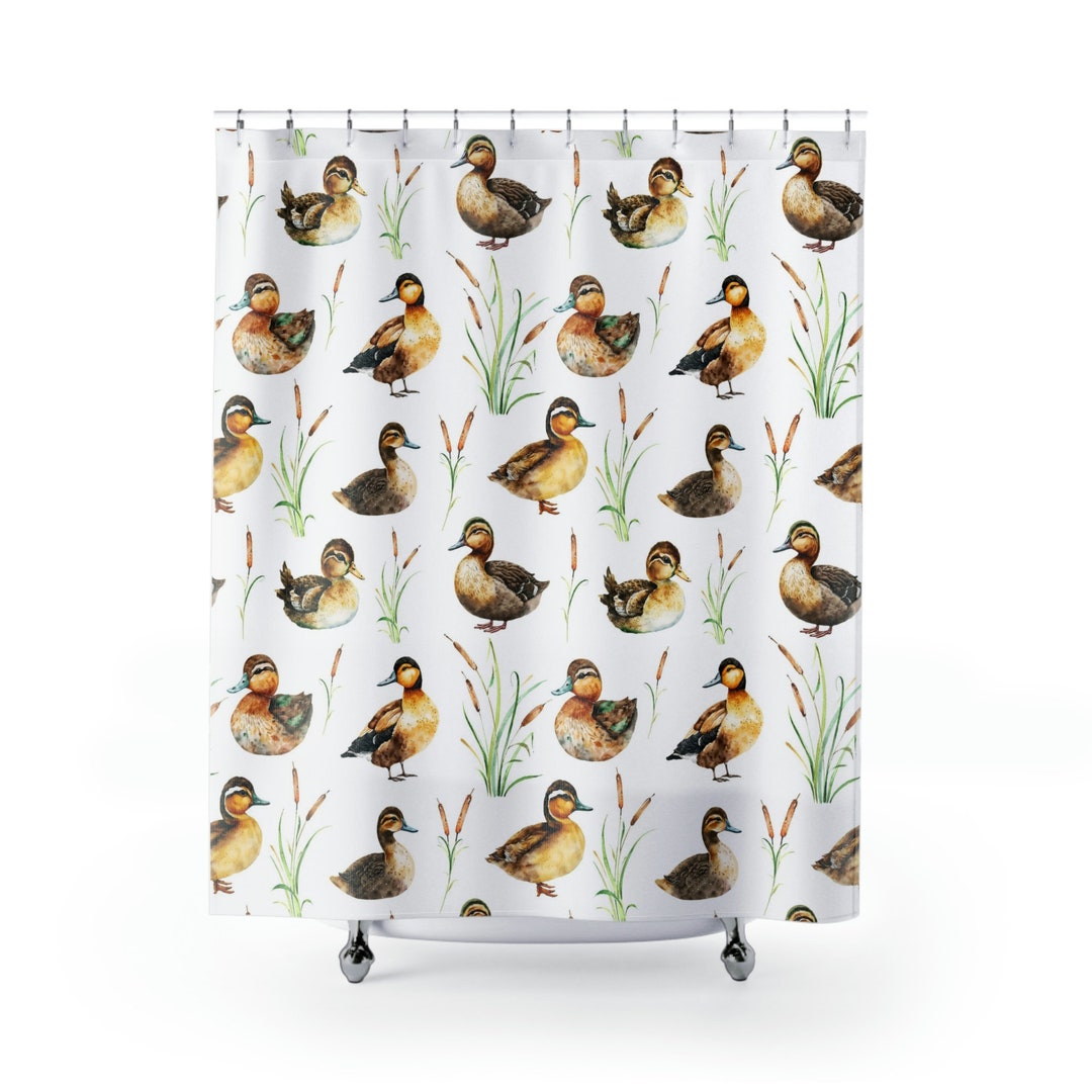 Duck Shower Curtain, Mallard Duck Curtain, Duck Bathroom Decor ...