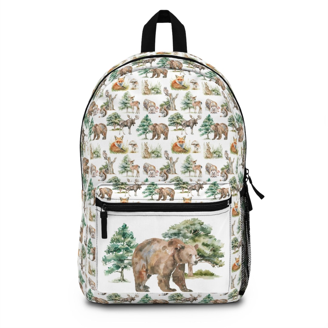 Bear Backpack, Woodland Animals School Bag, Boys Backpack, Toddler ...