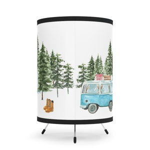 Forest Lamp, Camping Table Lamp, Pine Tree and Mountains Lamp, Wildlife ...