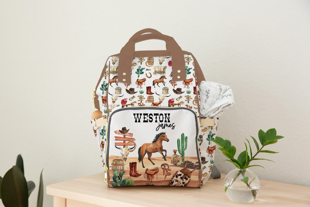 Personalized Cowboy Diaper Bag, Cowboy Backpack, Rodeo Diaper Bag ...