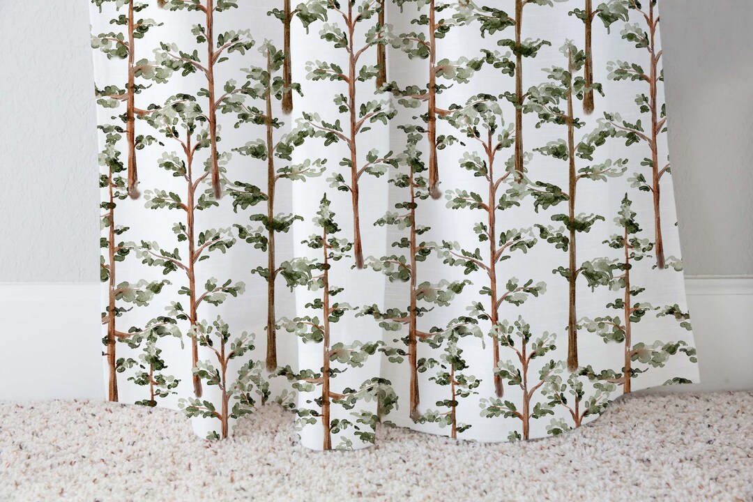 Forest Curtain, Single Panel, Woodland Curtain, Trees Curtains, Forest ...