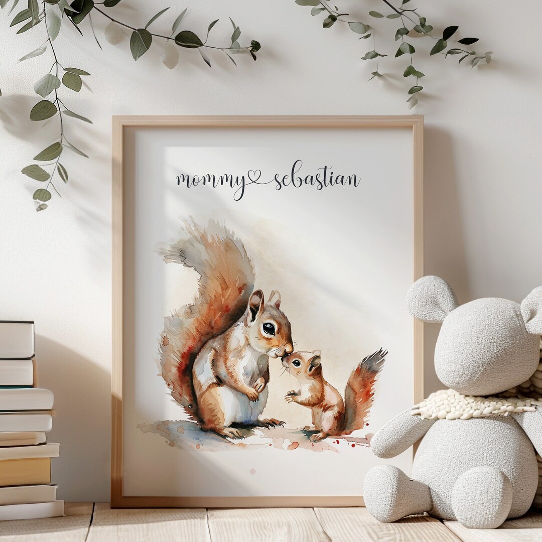 Personalized Mother's Day Gift, Squirrel Mom and Baby, Mommy and Me ...