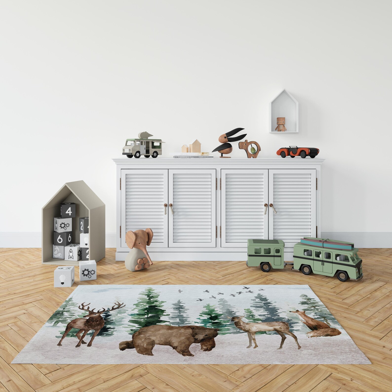 Forest Rug Woodland Nursery Carpet Rustic Kids Play Room Rug - Etsy