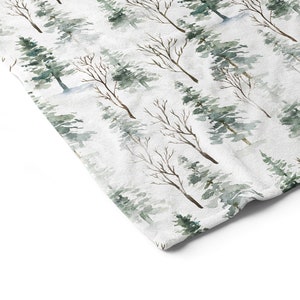 Pine Tree Blanket, Forest Blanket, Forest Crib Bedding, Wilderness ...