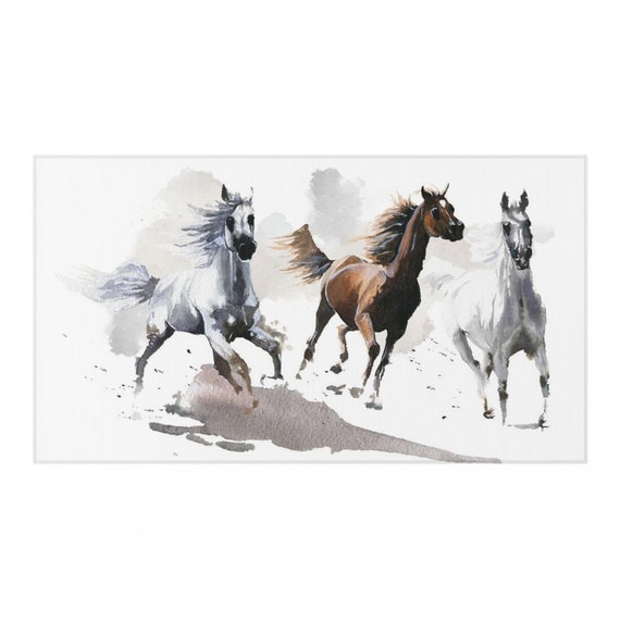 Horses Rug Equestrian Nursery Rug Anti Slip Backing Wild - Etsy