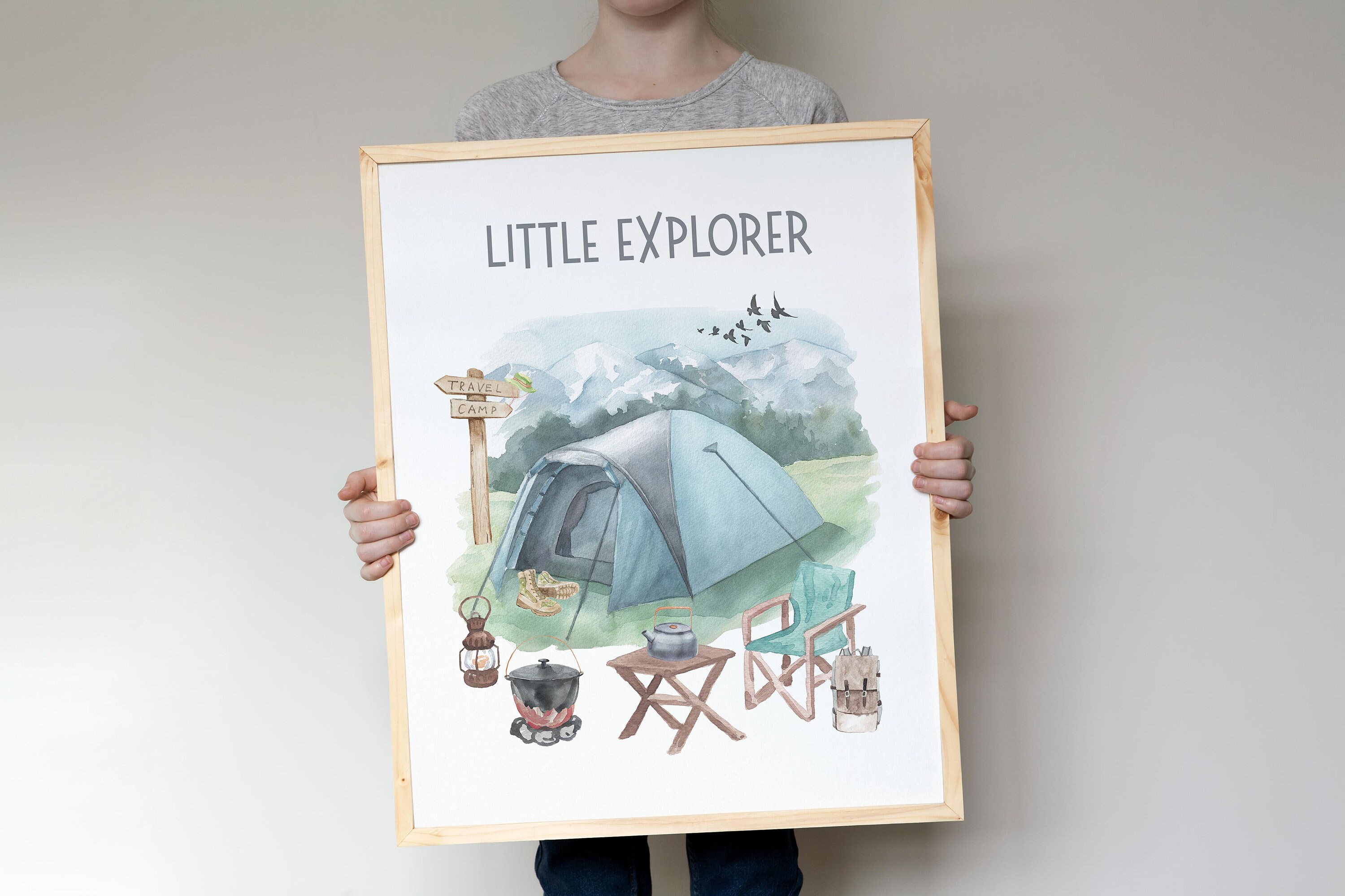Camping Wall Art Little Explorer Woodland Nursery Camping | Etsy