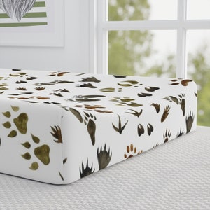 Animal Tracks Changing Pad Cover, Woodland Changing Pad, Forest Animals ...