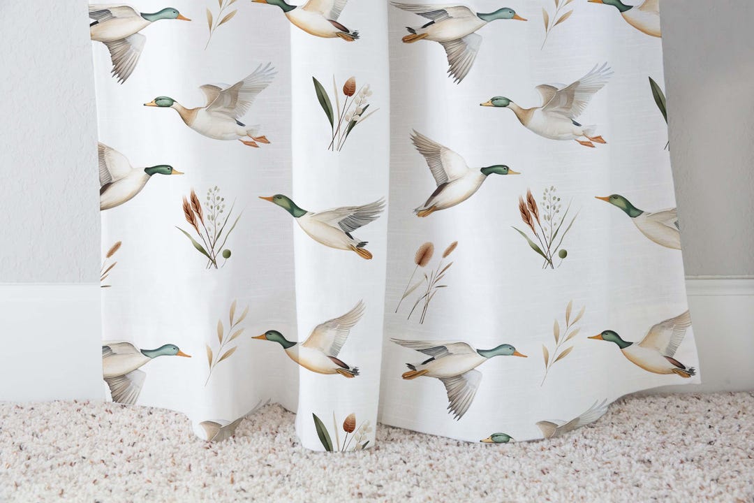 Mallard Duck Curtain Single Panel, Duck Hunting Curtain, Hunting ...