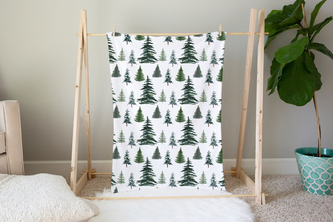 Forest Blanket, Pine Tree Blanket, Forest Nursery, Woodland Crib ...