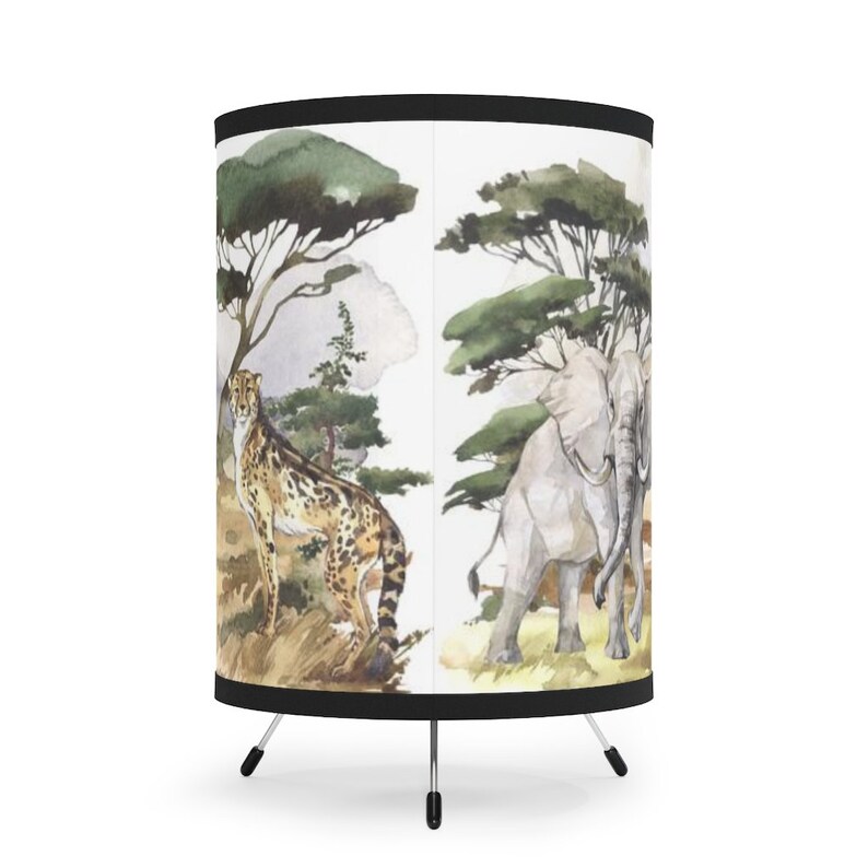 Safari Table Lamp Jungle Nursery Decor Safari Animals Baby - Etsy