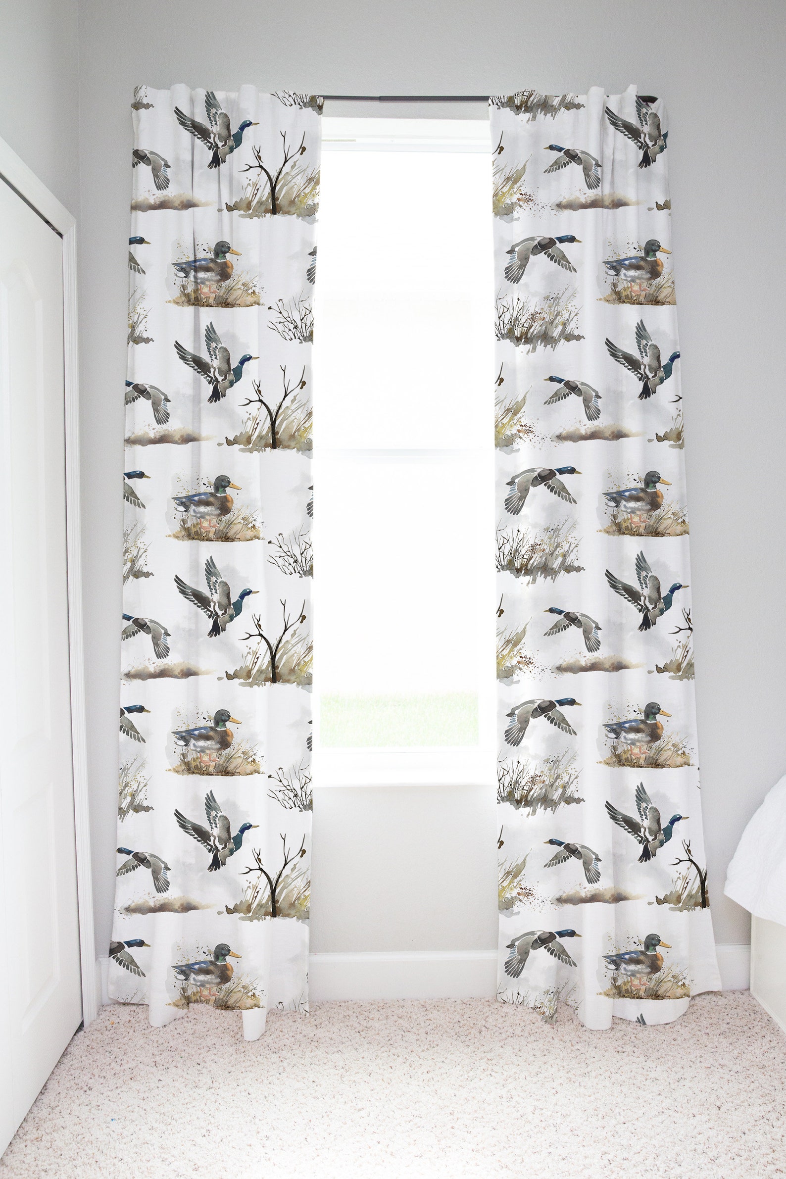 Duck Hunting Curtains Hunting Nursery Decor Mallard Duck - Etsy